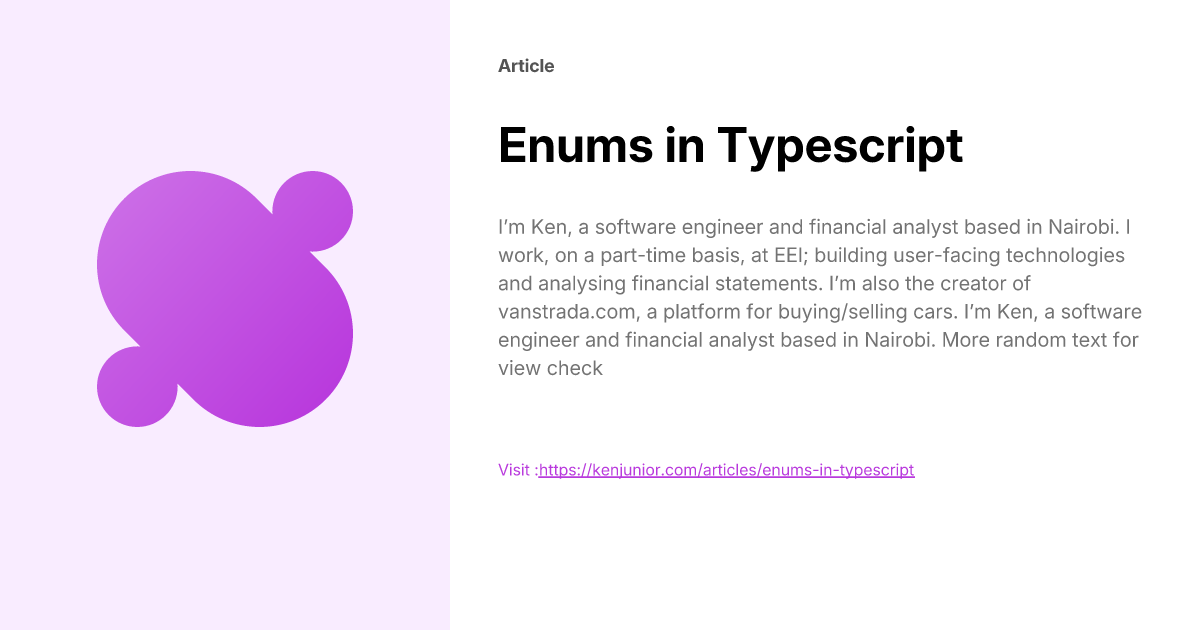 Enums in Typescript - Ken Juniour